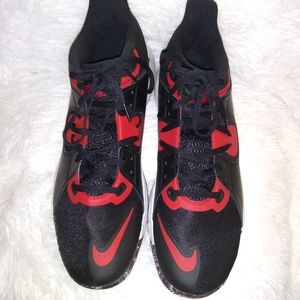 Nike | Shoes | Nike Flyby Mid Black Red White Men Basketball Sho | Poshmark